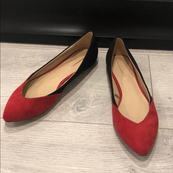 Zara | Shoes | Zara Trafaluc Red And Black Flats | Poshmark